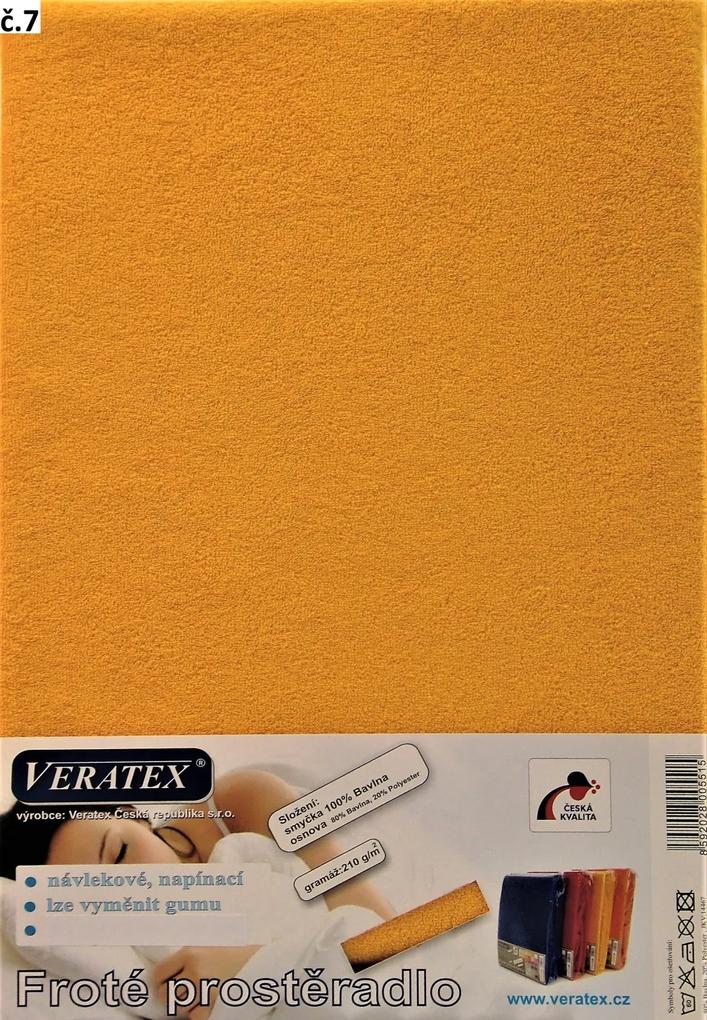 Veratex Froté prostěradlo jednolůžko 90x200/25cm (č. 7-sytě žluté)  Froté