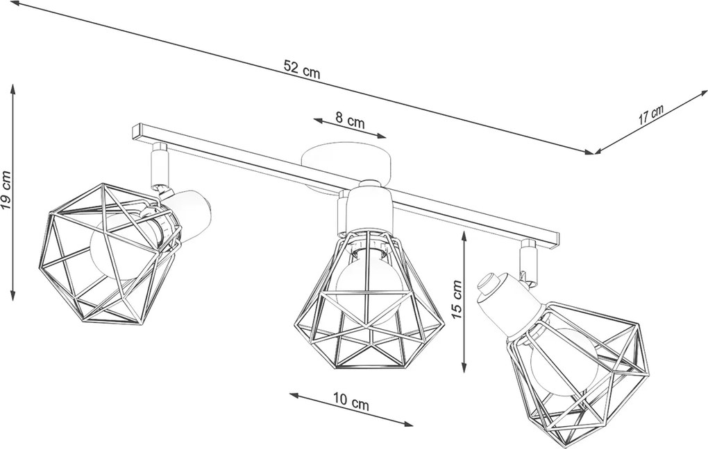 Sollux Lighting Stropní svítidlo ARTEMIS 3 černé