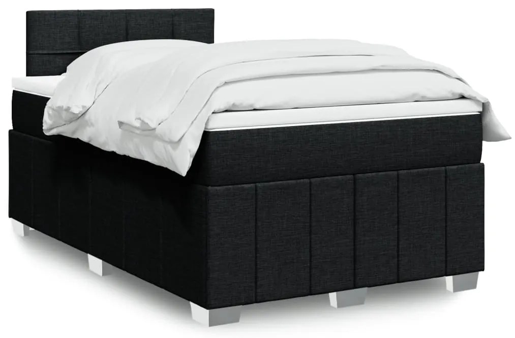 Box spring postel s matrací černá 120x190 cm textil 3287009