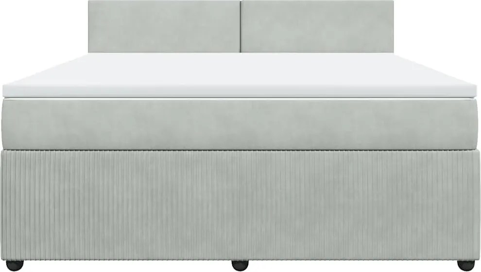 Box spring postel s matrací světle šedá 180x200 cm samet 3290100