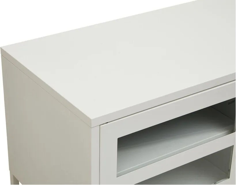Bílý ocelový TV stolek 150x50x45 cm Acier – Premier Housewares
