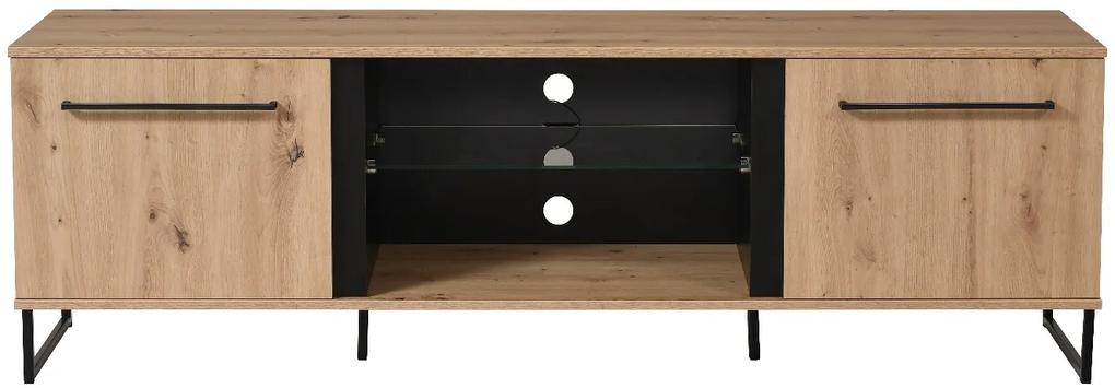 Televizní stolek Nathan - dub artisan/černá