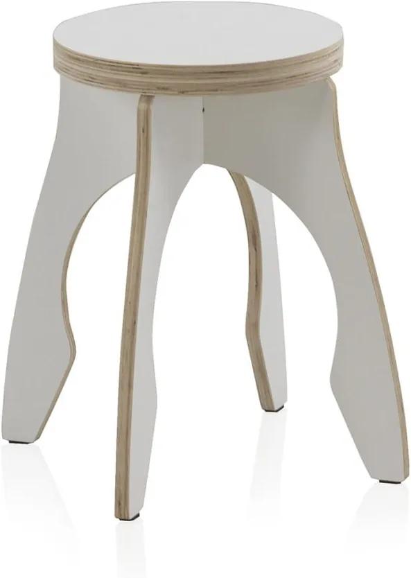 Bílá dětská stolička z překližky Geese Piper, ⌀ 41 cm