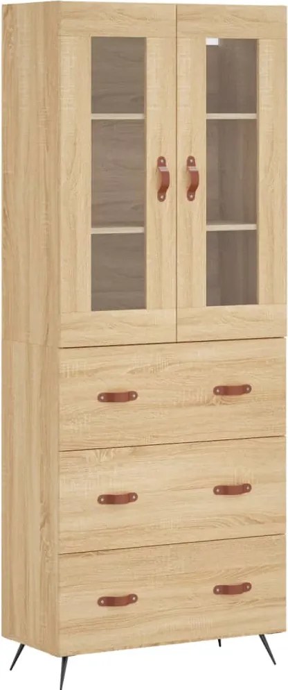 Skříň highboard dub sonoma 69,5 x 34 x 180 cm kompozitní dřevo 3198380