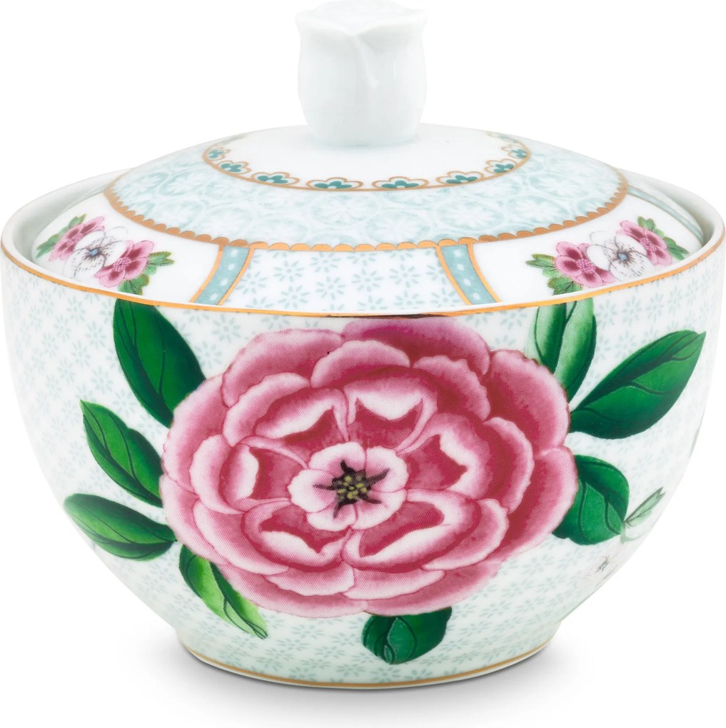 Pip Studio Blushing Birds cukřenka 300ml, bílá (porcelánová cukřenka s víčkem 300ml)