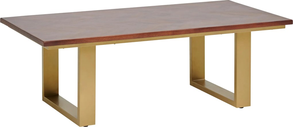 XXXLutz KONFERENČNÍ STOLEK, barvy zlata, barvy vlašských ořechů, dřevo, kov, 120/60/40 cm MID.YOU - Konferenční stolky - 001630014006