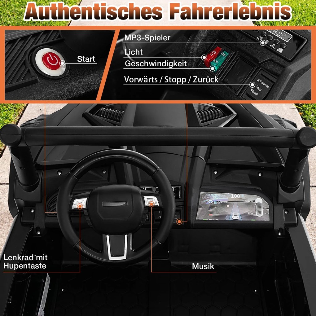 Costway 24 V Dětské elektrické auto s dálkovým ovládáním 2-Seater Elektrické