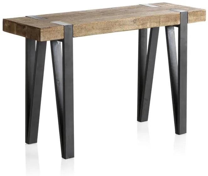 Dřevěný konzolový stolek s kovovými nohami Geese Pina, 120 x 40 cm