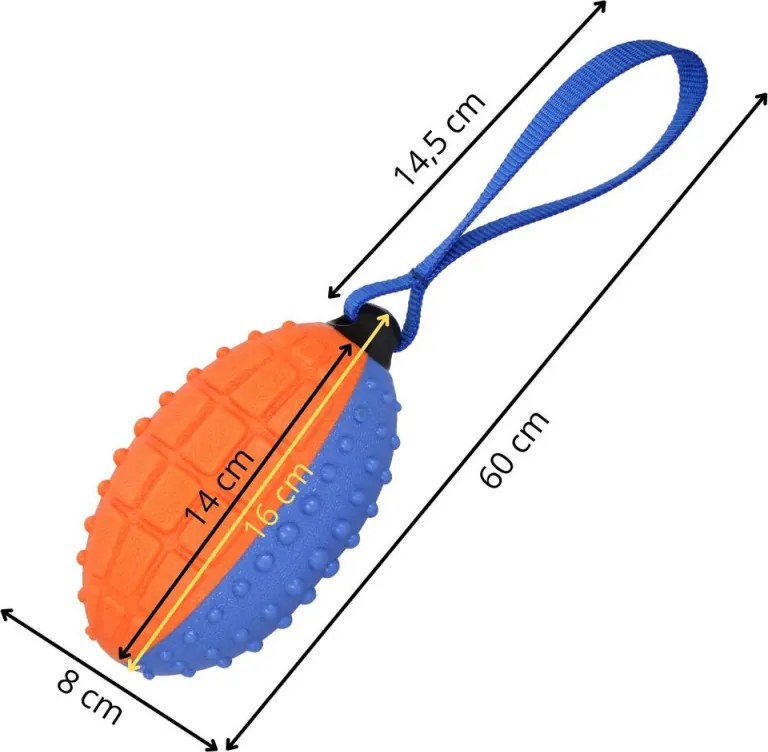 Hračka pro psy - Rugby míček kousací SPRINGOS PA0275