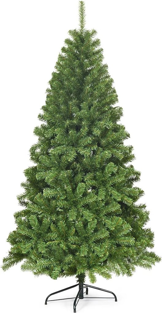 Costway Umělý vánoční stromek 180 cm Vánoční stromek s kovovým stojanem