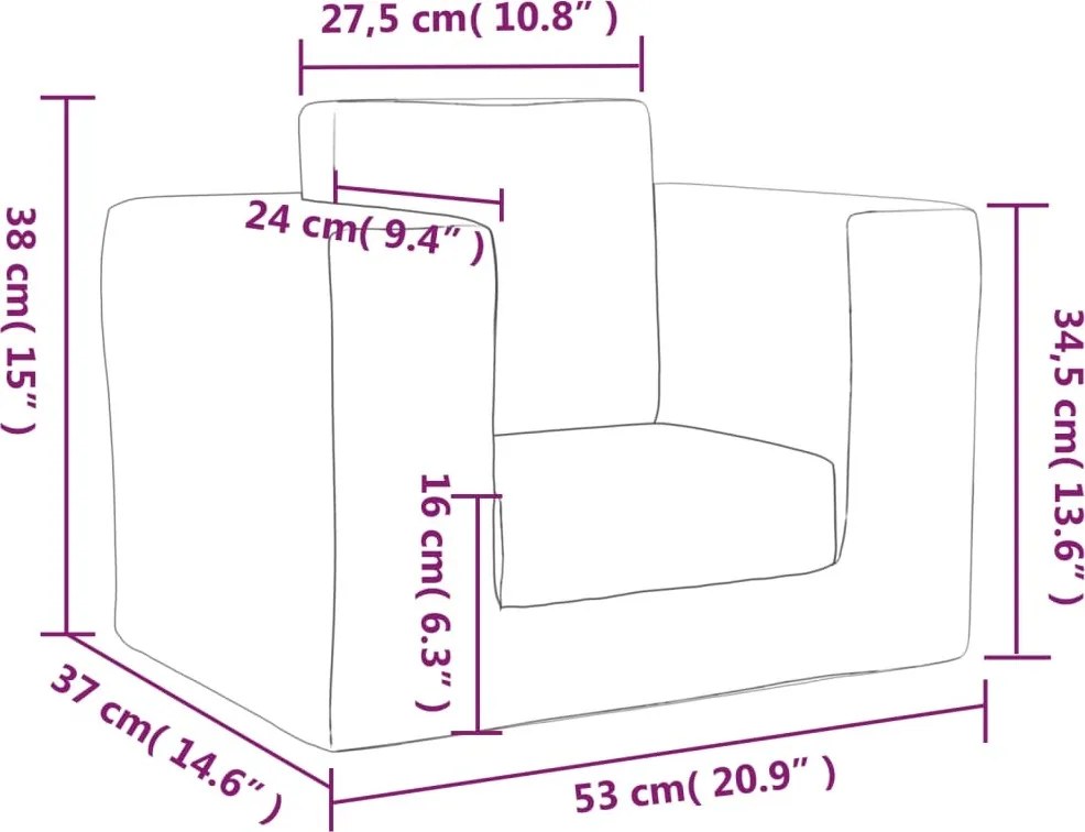 vidaXL Dětská rozkládací pohovka měkký plyš [341848] Barva: antracitová