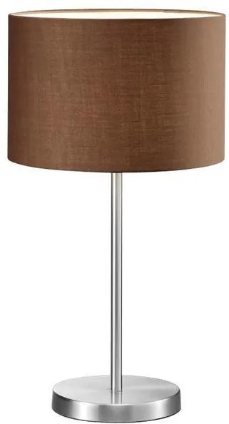 Trio Leuchten 511100114 Hotel, stolní lampa z hnědého textilu, 1x60W E27, výška 55cm