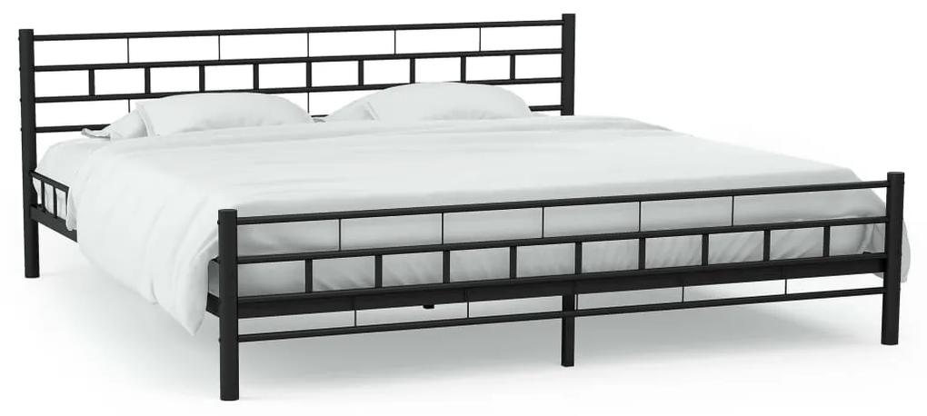 246733 vidaXL Kovový rám postele s laťkovým roštem 160x200 cm blokový design