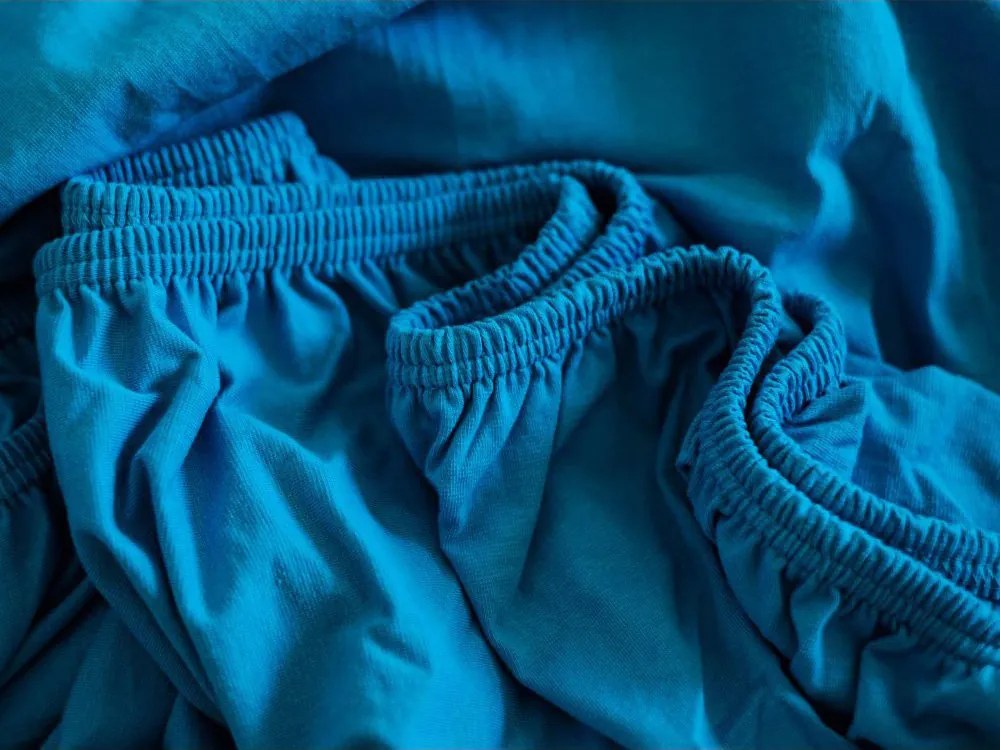 MK Lůžkoviny Jersey prostěradlo s elastanem 220 × 200 cm – tyrkysové