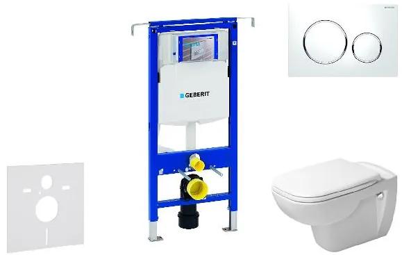 Geberit Duofix - Modul pro závěsné WC s tlačítkem Sigma20, bílá/lesklý chrom + Duravit D-Code - WC a sedátko, Rimless, SoftClose 111.355.00.5 NH4