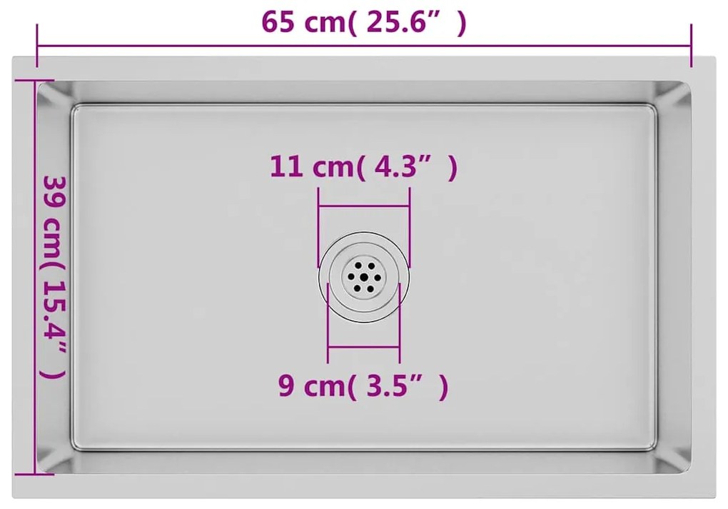 vidaXL Marketos Ručně vyrobený kuchyňský dřez nerezová ocel