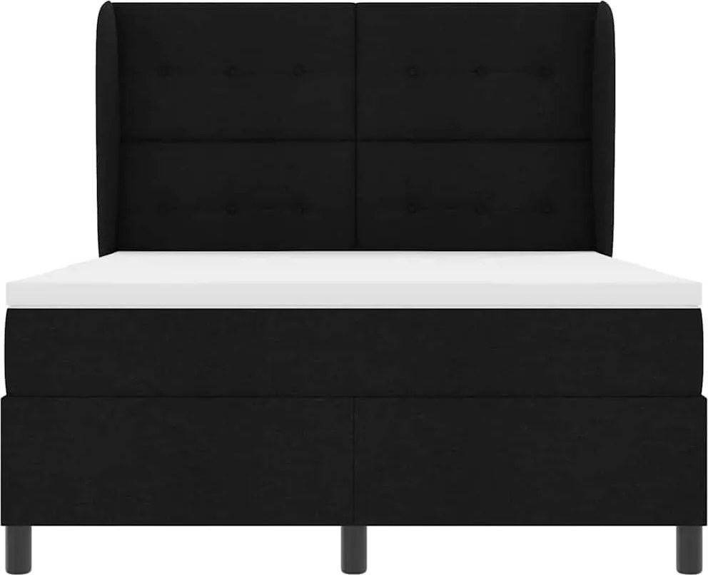 Postel s boxspringem s čelo Černá 140 x 190 cm textil 3340559