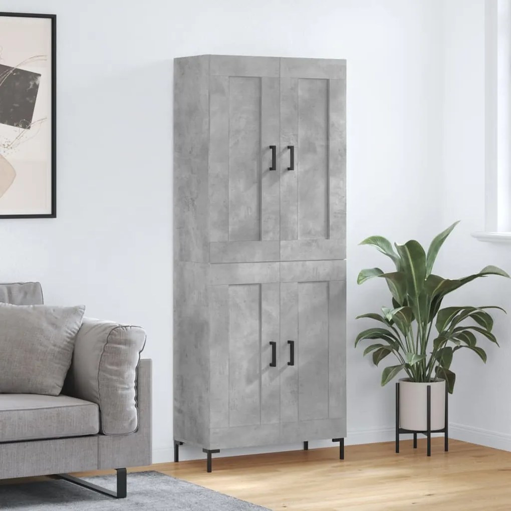 Skříň highboard betonově šedá 69,5x34x180 cm kompozitní dřevo 3199685