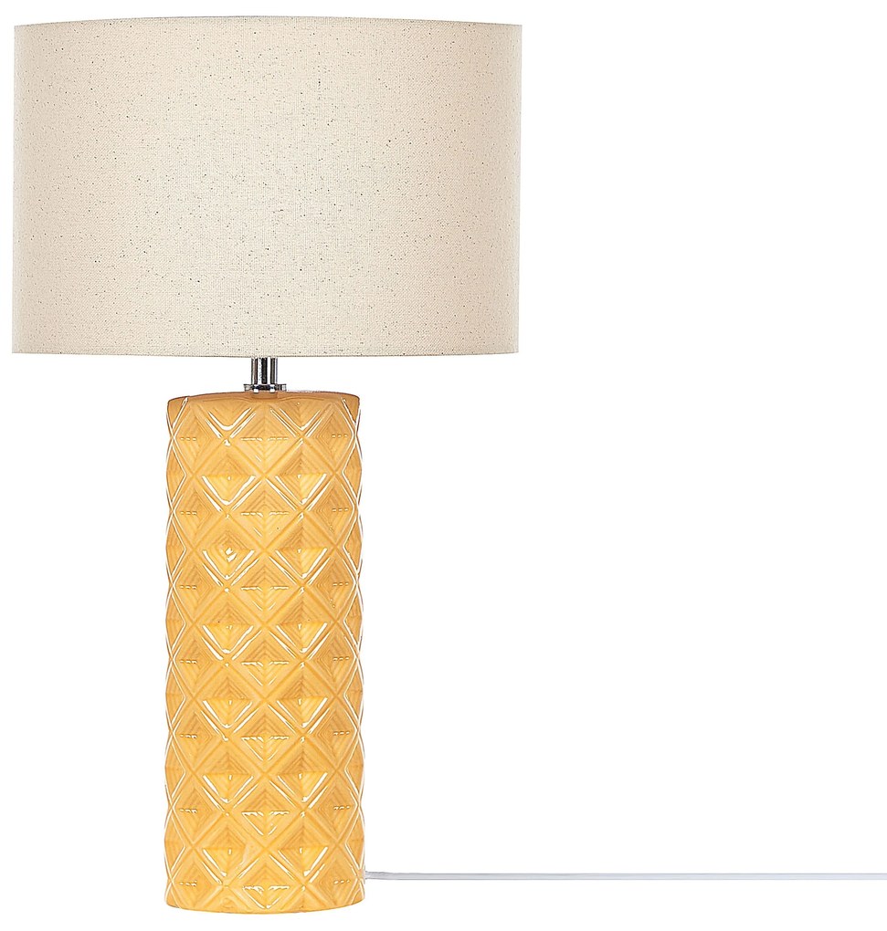 Keramická stolní lampa žlutá BALONNE Beliani