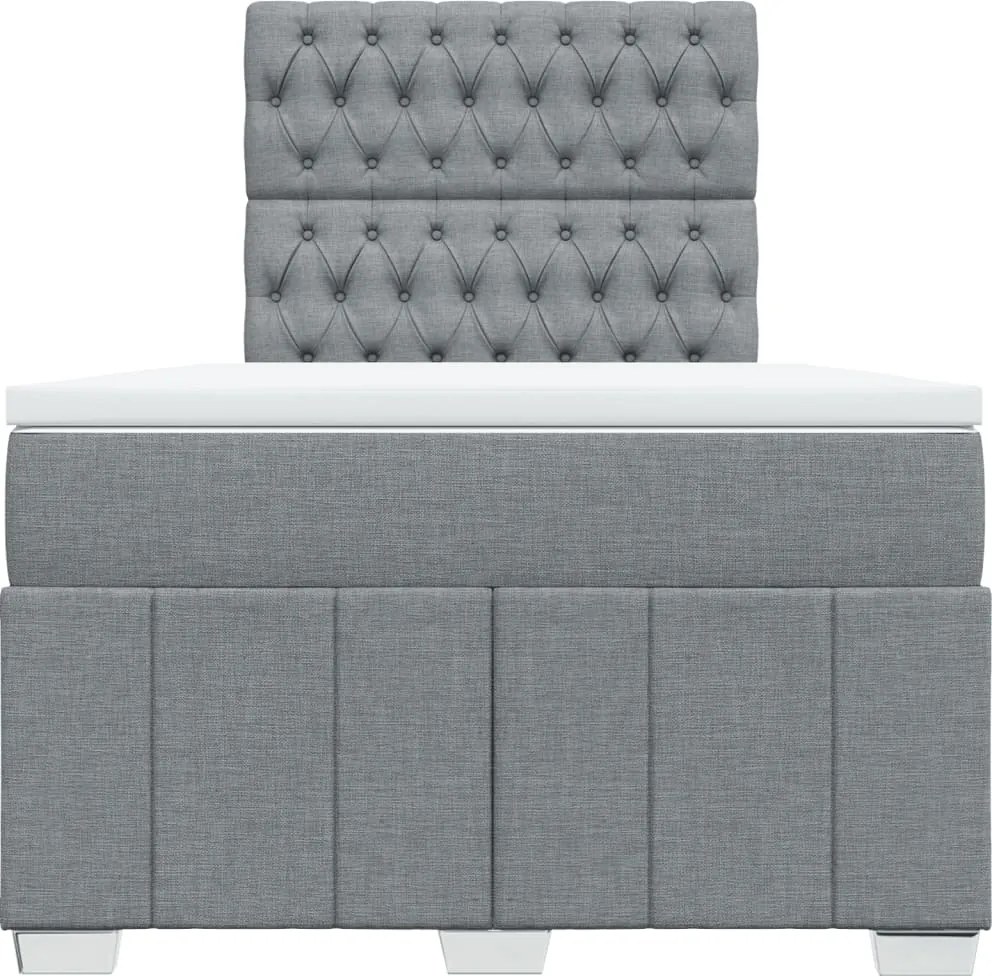 Box spring postel s matrací světle šedá 120x190 cm textil 3291614