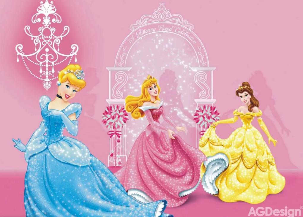 Plakát dětský premium collection vliesový FTDNM 5206 Disney princezny v růžovém zámku 160 x 110 cm - 1 dílný