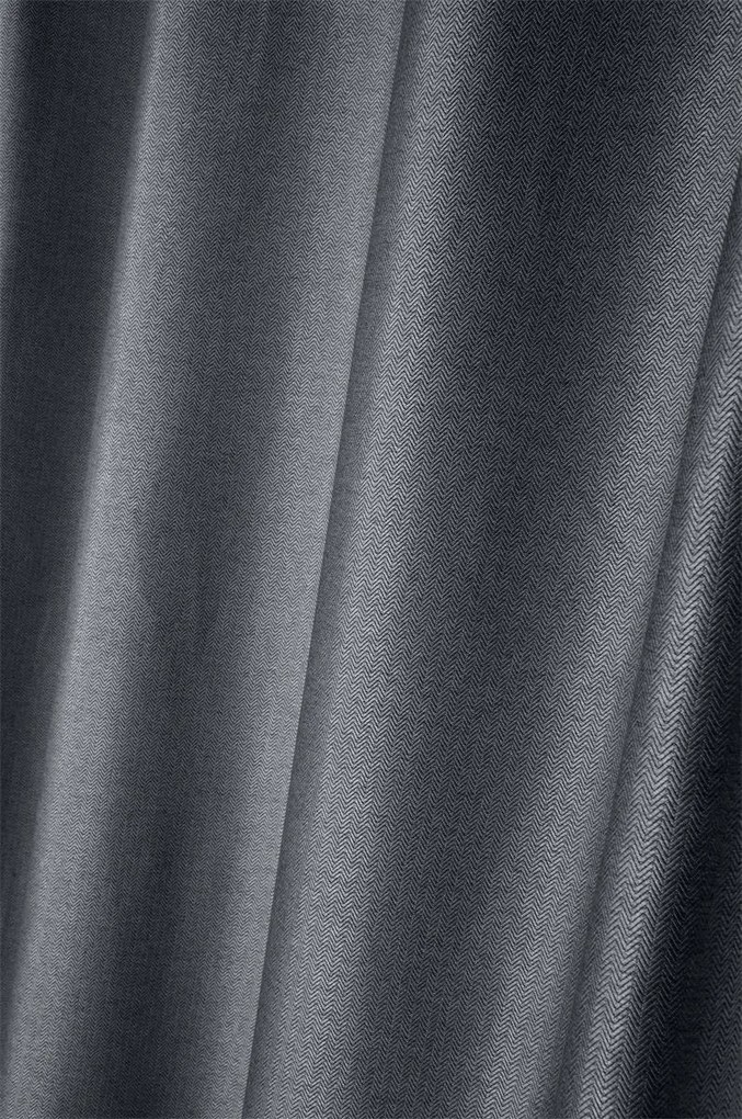 Dekorační závěs "BLACKOUT" zatemňující s kroužky EDIMBOURGH (cena za 1 kus) 140x260 cm, antracit, France