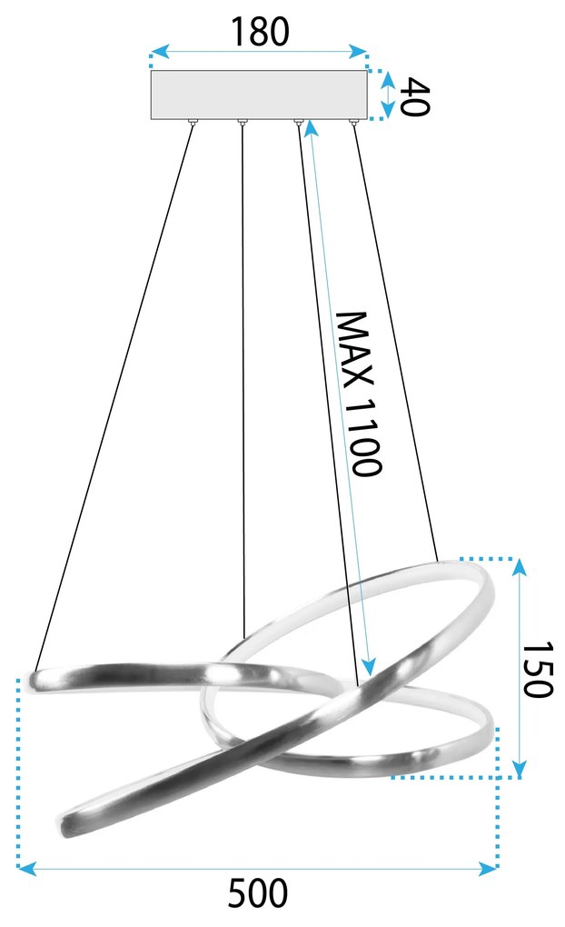 Toolight Závěsné LED osvětlení Urban B1 G005-CP zlaté