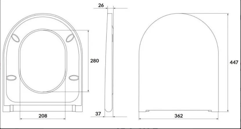 Cersanit Larga Oval CleanOn - závěsná wc mísa se SLIM sedátkem z duroplastu, bílá, S701-472