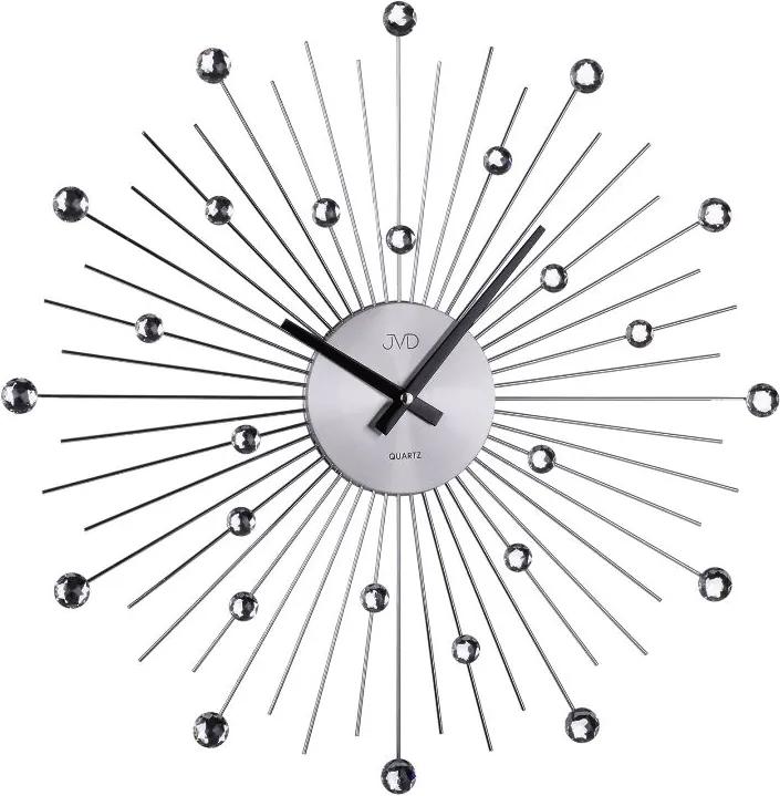 Luxusní paprskovité kovové antracitové hodiny JVD HT071.1 s kamínky POŠTOVNÉ ZDARMA!!