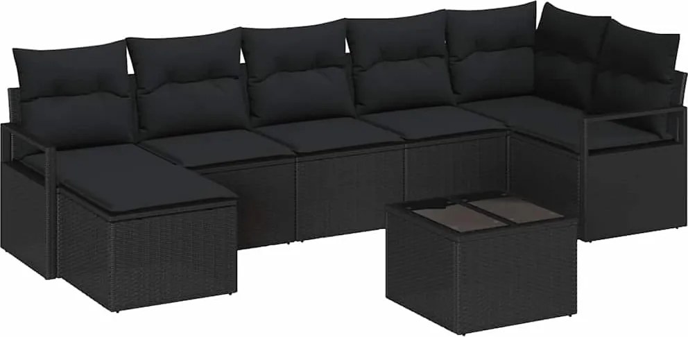 Set pohovek 8 ks Černá polyratan 3355152