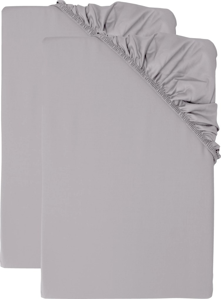 Livarno® Sada napínacích prostěradel z bambusové viskózy Premium, 90-100 x 200 cm, 2dílná, šedá