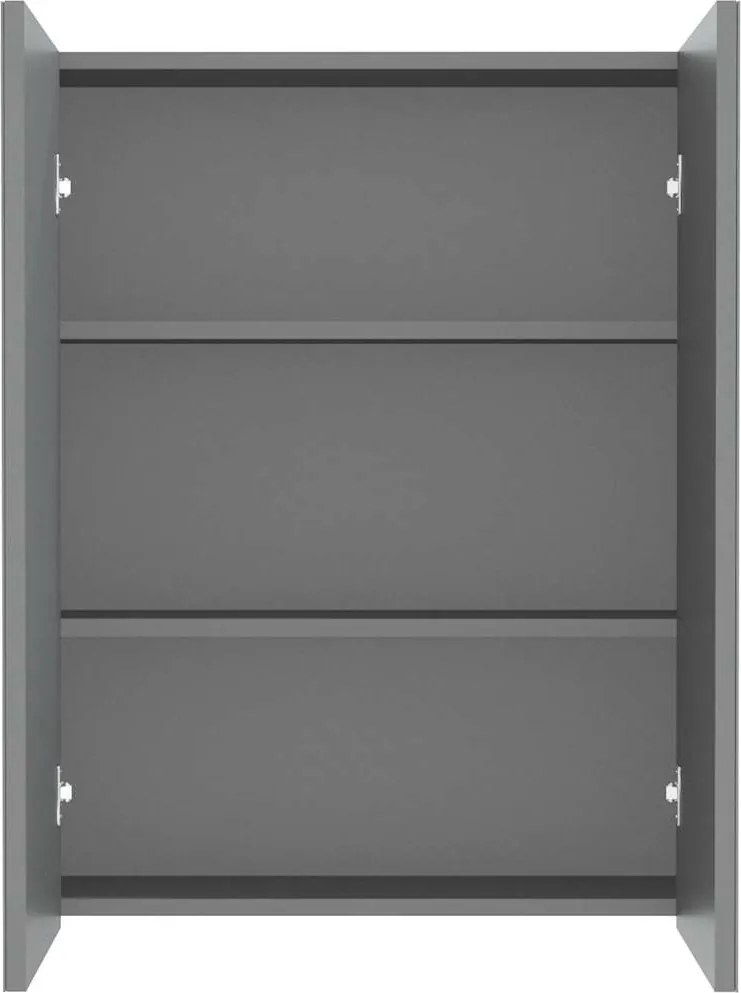 Koupelnová skříňka se zrcadlem 60 x 15 x 75 cm MDF antracitová 331529