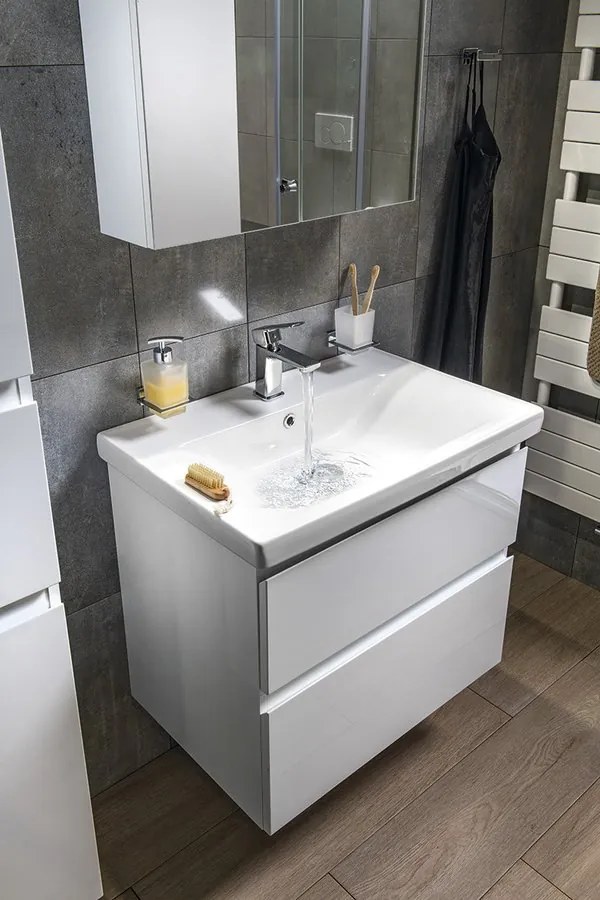 Aqualine Aqualine, ALTAIR vysoká skříňka s košem 40x184x31cm, dub emporio, AI485L
