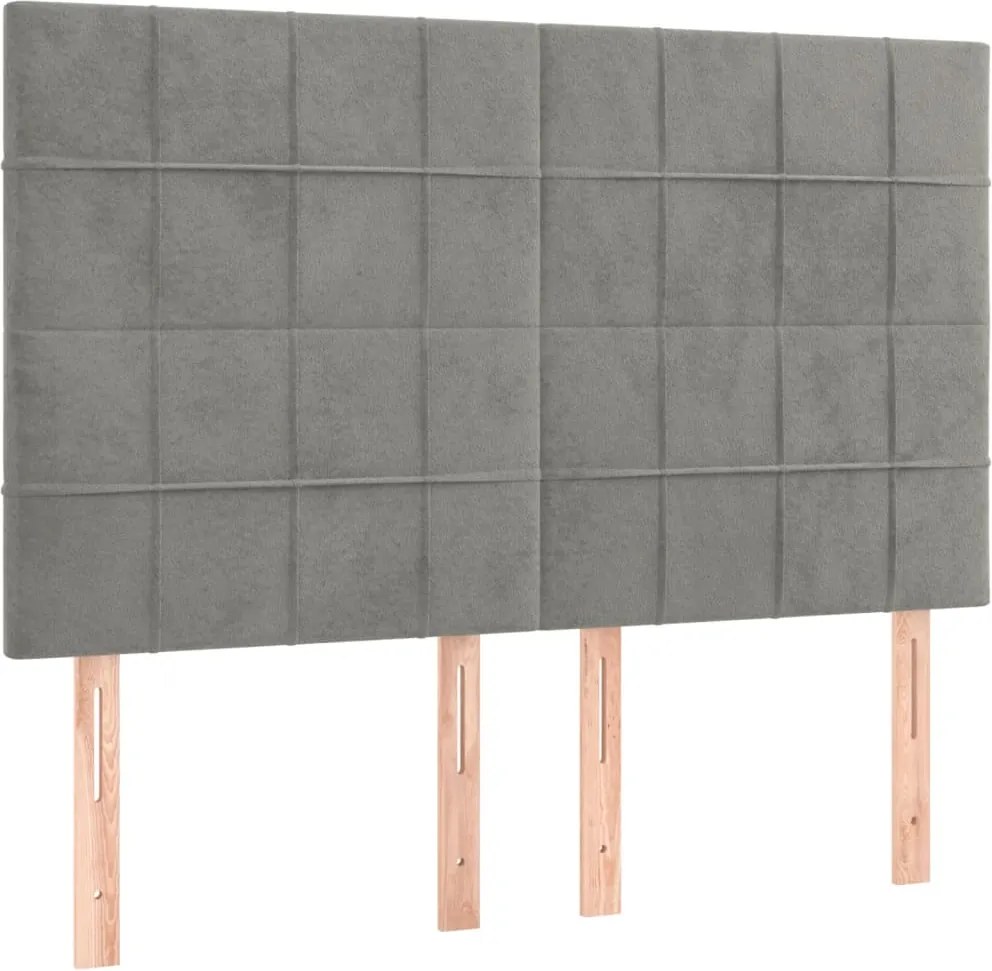 Box spring postel s matrací světle šedá 140x200 cm samet 3137845
