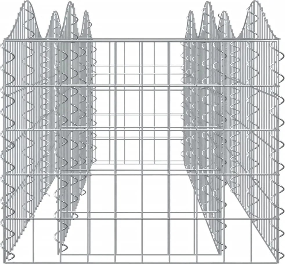 Klenutý gabion vyvýšený záhon 200x50x50 cm pozinkované železo 153542