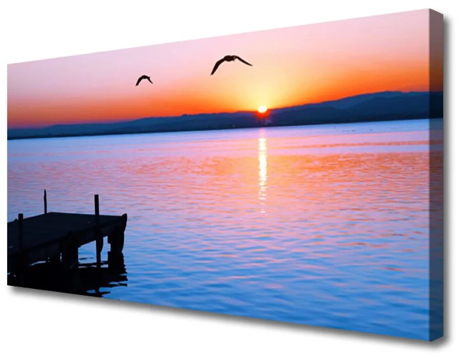 Obraz na plátně Moře Molo Slunce Krajina 140x70 cm