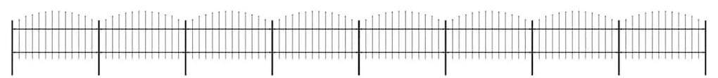 Zahradní plot s hroty ocel (1–1,25) x 13,6 m černý 277728