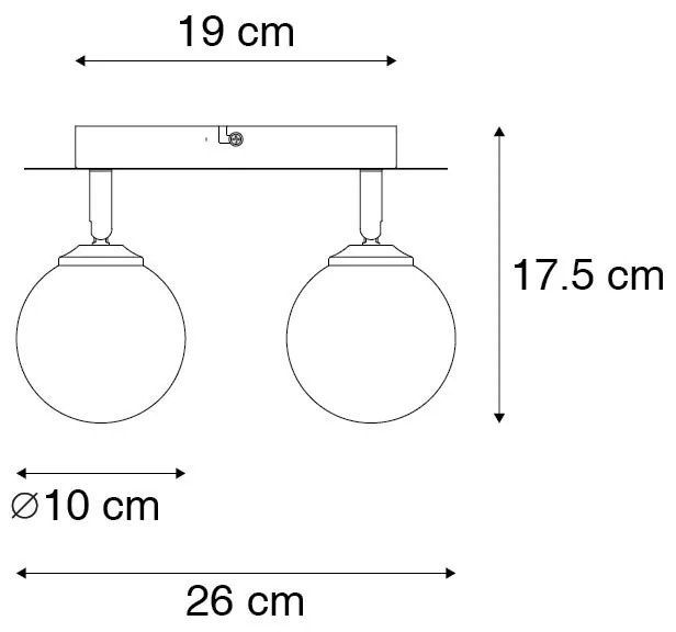 Moderní bodové světlo černé s kouřovým sklem 2-světlo - Atény