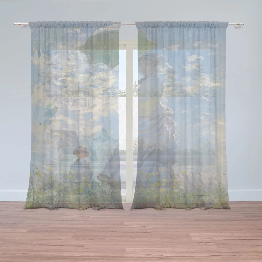Sablio Záclony Dáma se slunečníkem - Claude Monet: 2ks 150x250cm