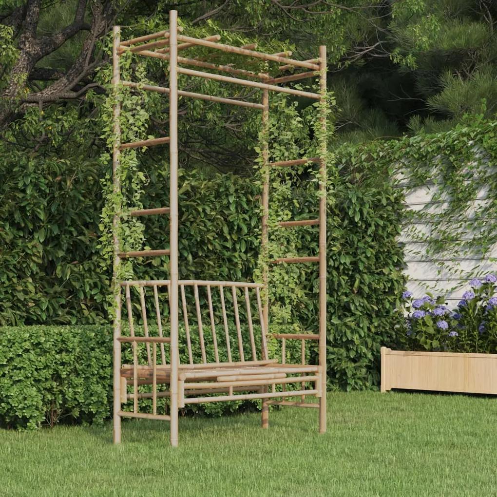 Zahradní lavice s pergolou 116 cm bambus,  341742