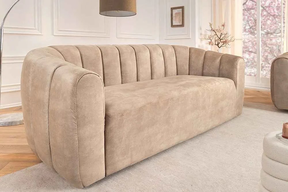 Designová sedačka Kalei 200 cm béžový samet