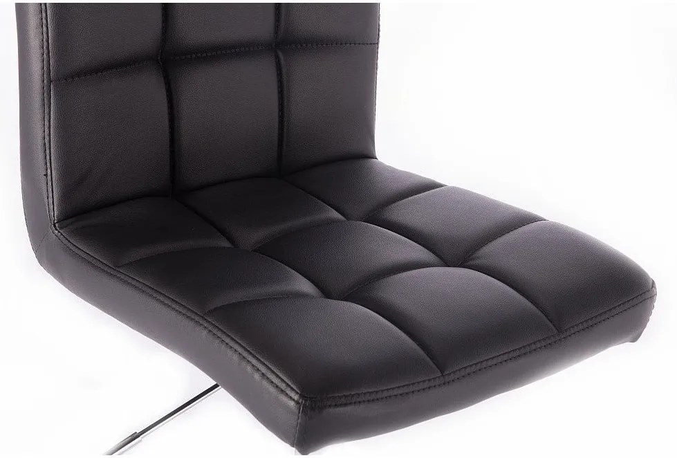 LuxuryForm DESIGN Barová židle TOLEDO na zlaté kulaté podstavě - černá