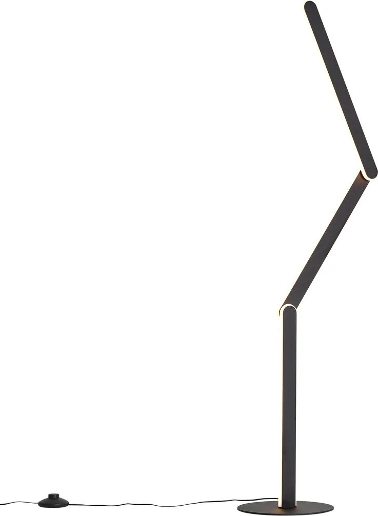 Designová stojací lampa černá vč. LED s 3-stupňovým stmíváním - Gate