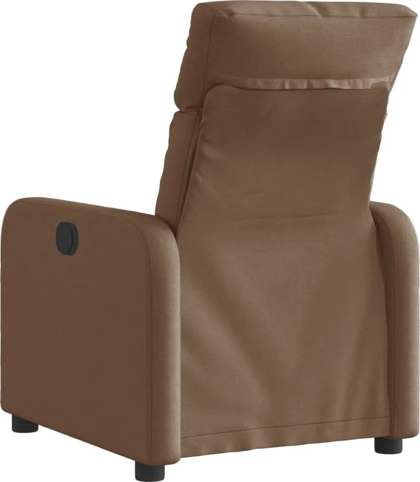 Elektrické polohovací křeslo hnědé textil 3206685