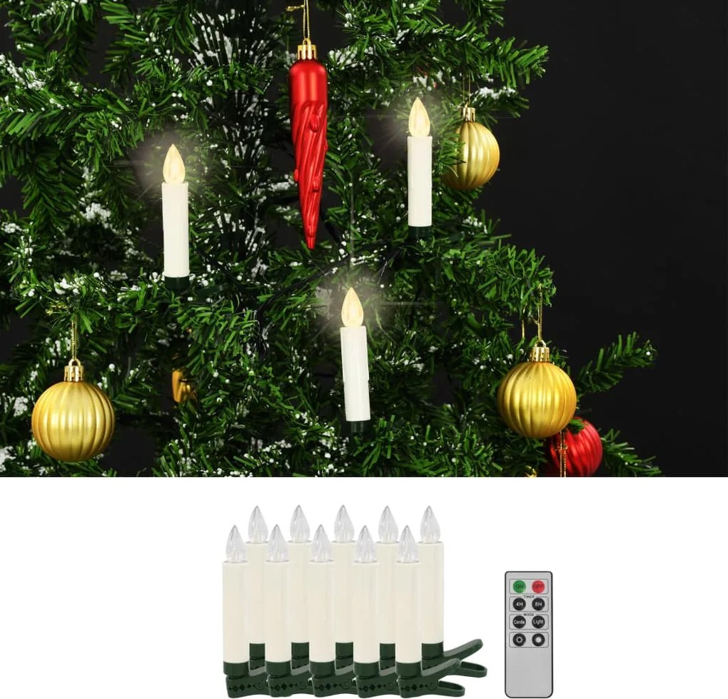 Bezdrátové LED svíčky s dálkovým ovládáním - 10 ks | teplé bílé
