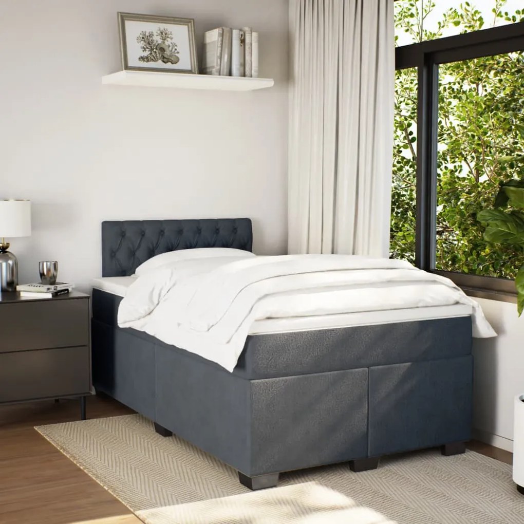Box spring postel s matrací tmavě šedý 120x190 cm samet 3288565
