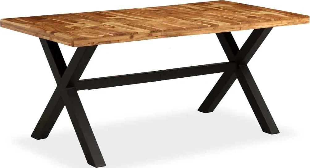 vidaXL Jídelní stůl masivní dřevo s sheeshamovým povrchem 180x90x76 cm [245639] Barva: Černá