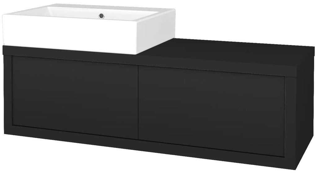 Dřevojas Koupelnová skříň STORM SZZ2 120 (umyvadlo Kube) Varianta: M01 Bílá mat / M01 Bílá mat / Levé