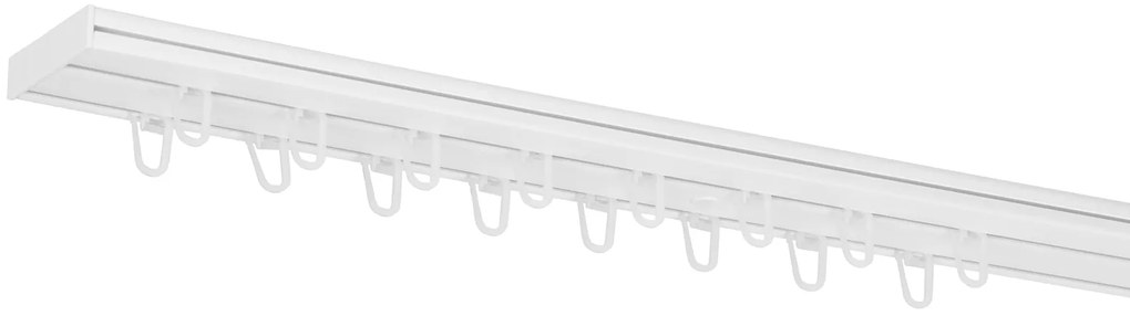 Dekodum Stropní kolejnice z PVC dvouřadá bílá Délka: 150 cm, Typ přichycení: háčky