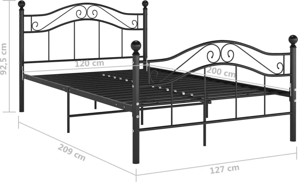 vidaXL Rám postele kov 120 x 200 cm [324994] Barva: Šedá